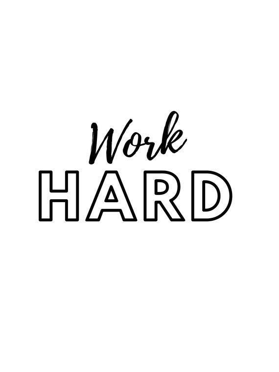 Work Hard Printable Poster Download and Print Office Decor | Etsy