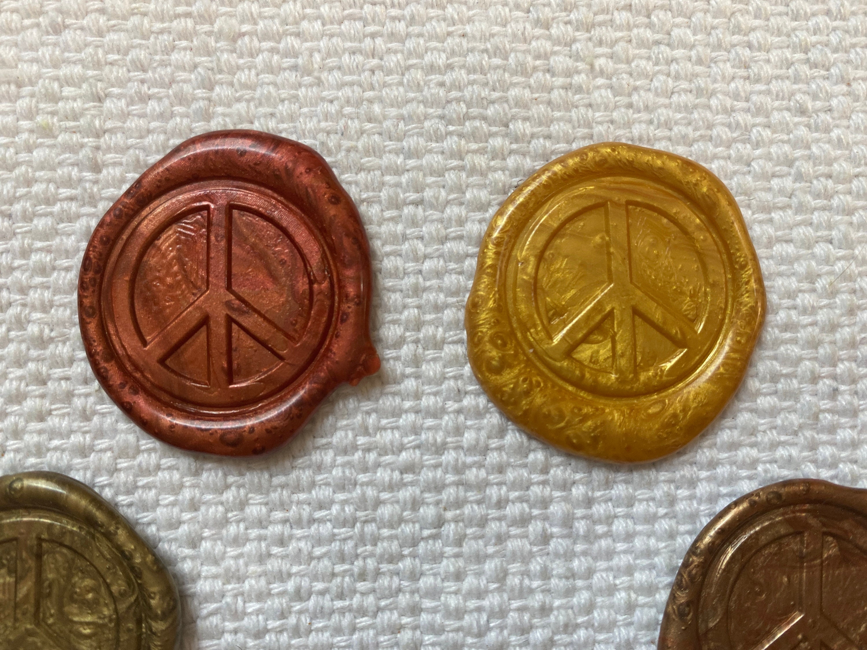 Metallic Peace Sign Wax Seals With Adhesive Backing, Metallic Wax Seals ...