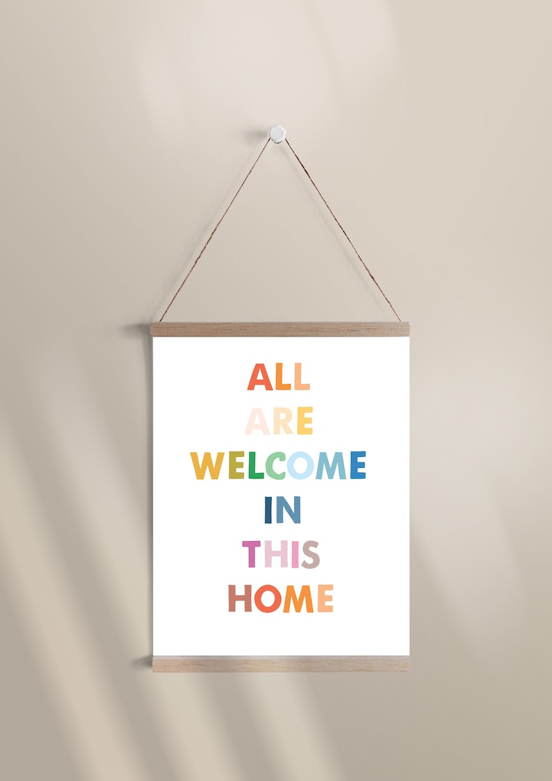 All Are Welcome Here, All Are Welcome in This Home, Printable Wall Art ...