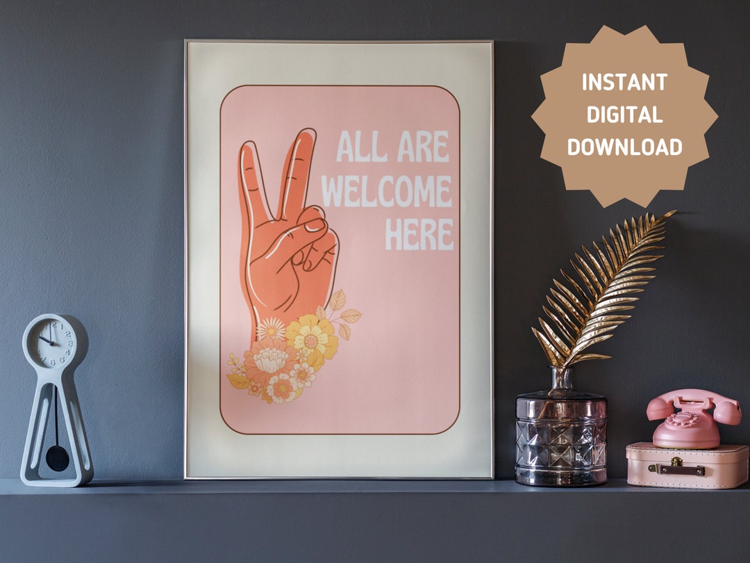 All Are Welcome Here Instant Printable Art | Classroom Sign | Teacher ...