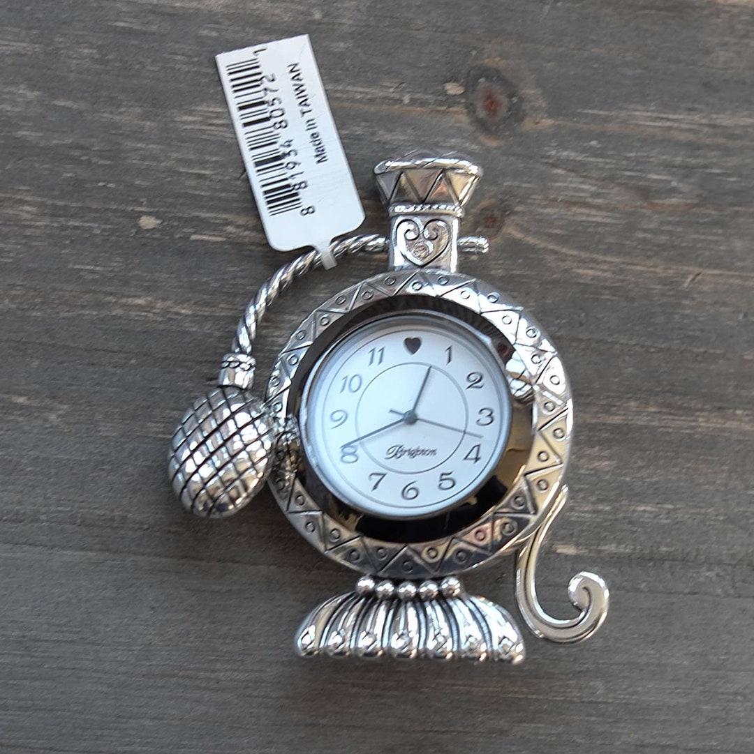 Brighton Desk Mantle Clock SCENTSATIONAL Silver Plated Perfume - Etsy