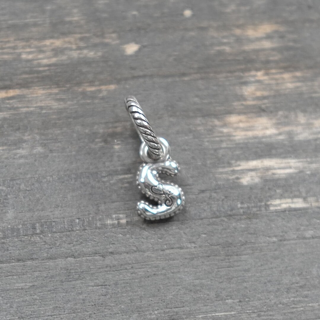 Brighton ABC Letter s Dangle Charm Silver Plated Cursive Monogram ...
