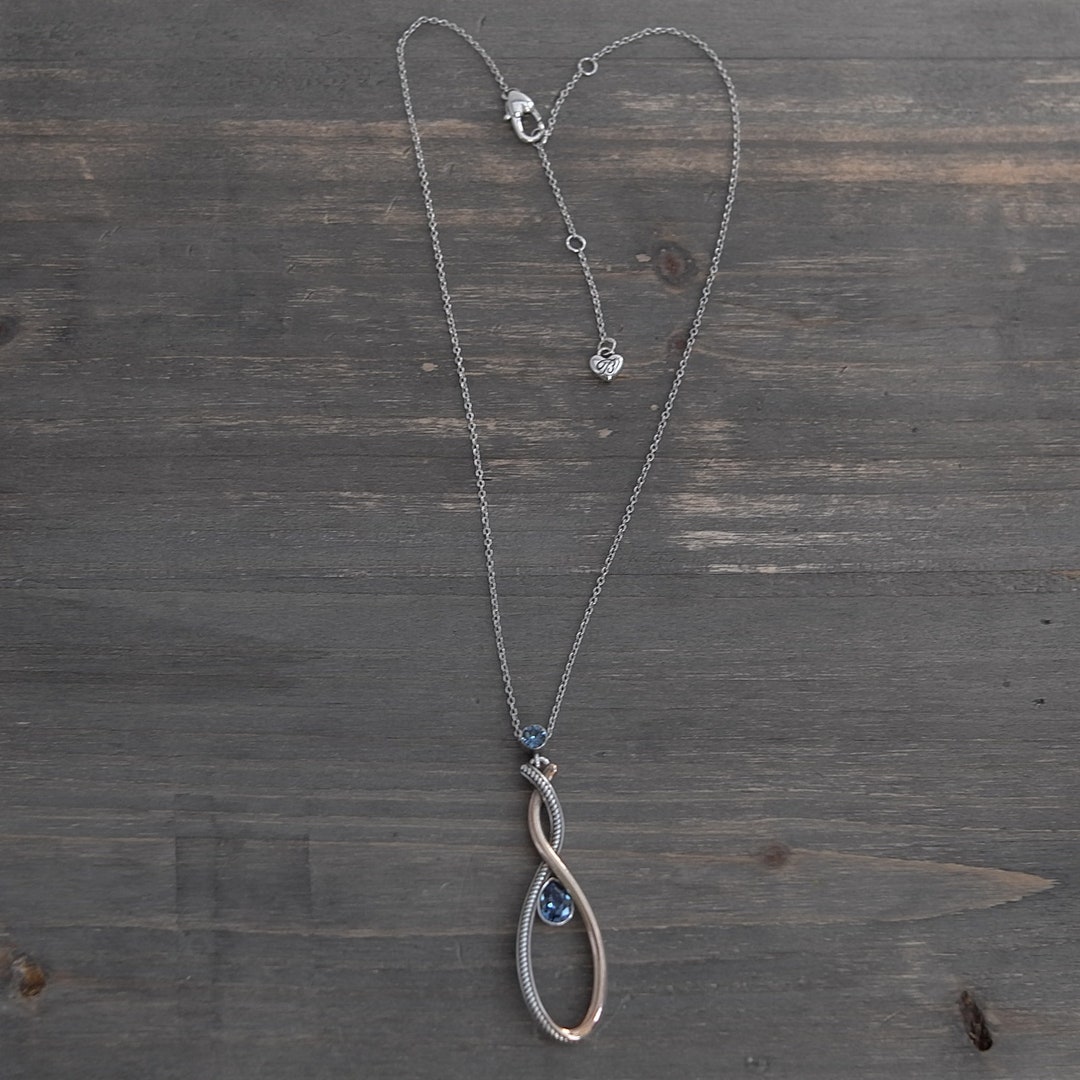 Brighton Neptune's Rings Infinity Pendant Necklace Two Tone Blue Gems ...