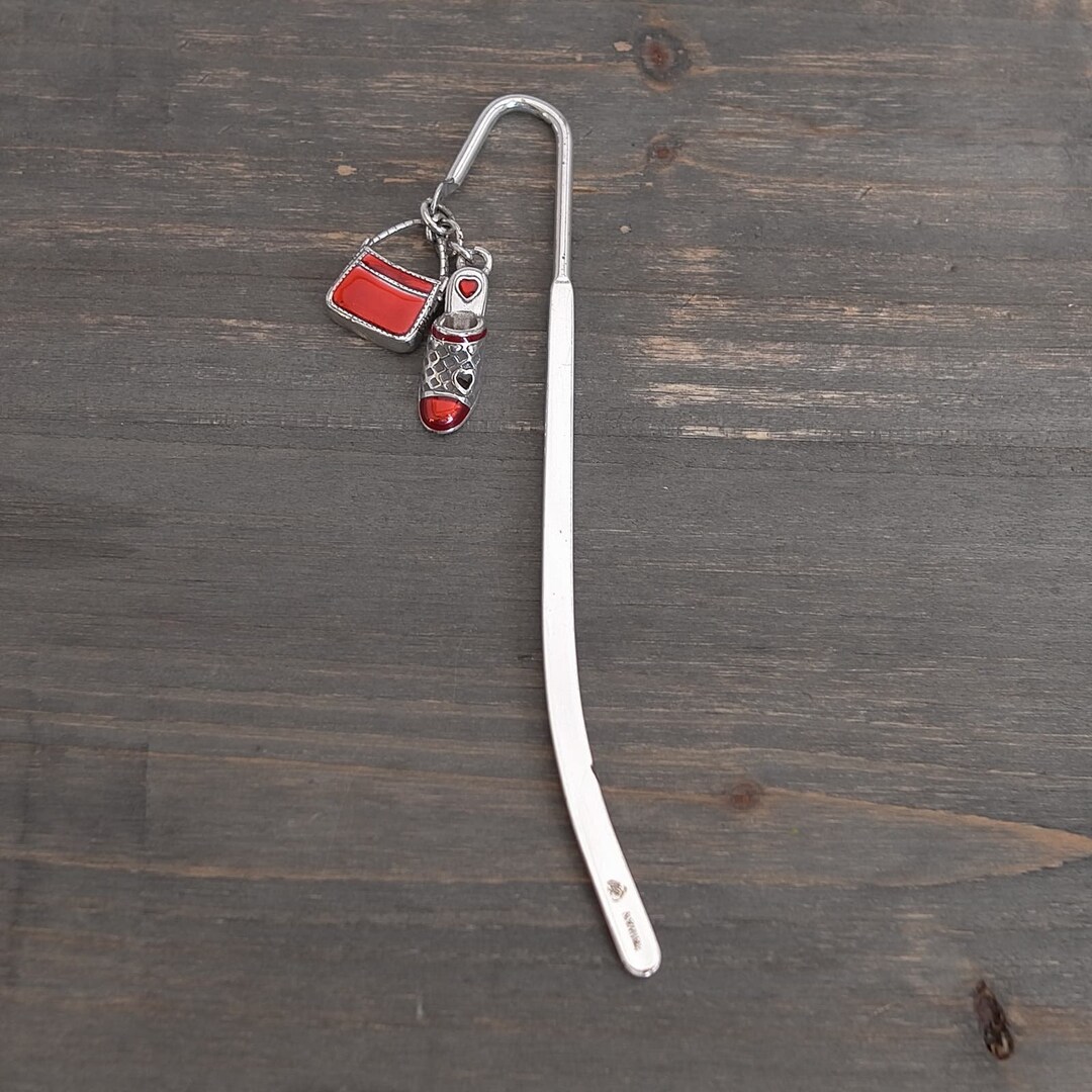Brighton Hook Bookmark 5.5" Shoe and Purse Charms Red Enamel Vintage - Etsy