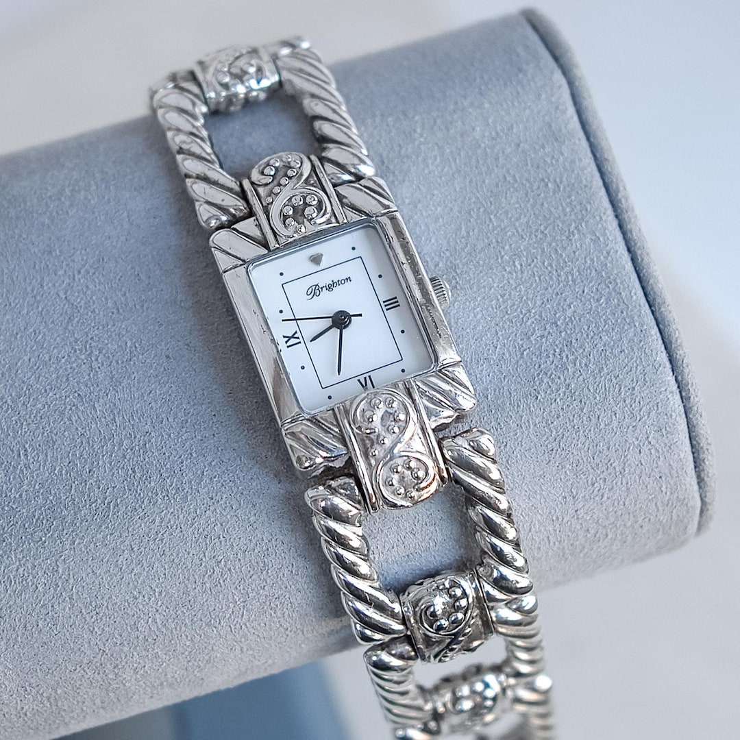 Brighton Sayan Vintage Watch: Silver Plated Square Link Toggle Clasp - Etsy