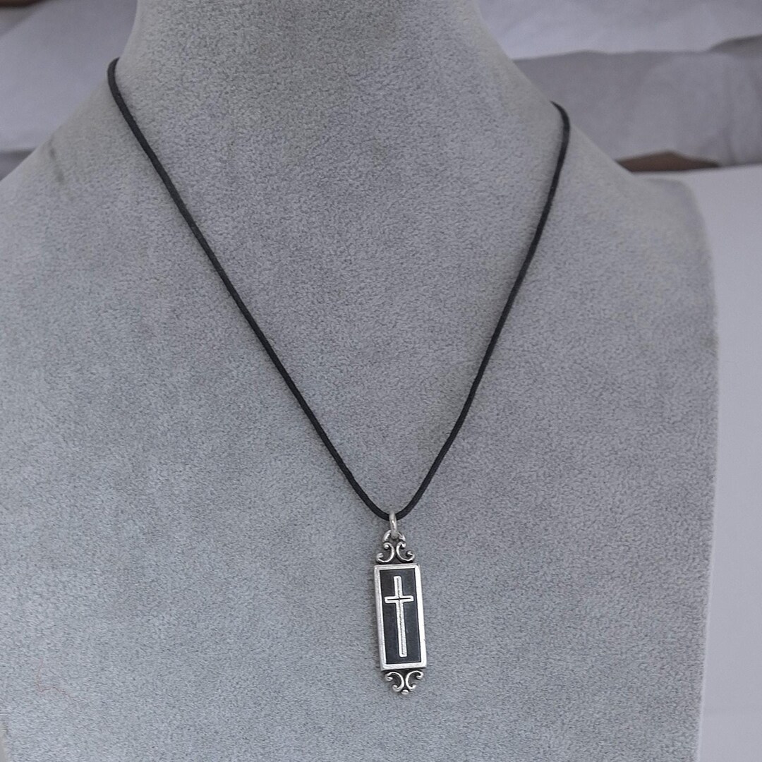 Brighton SELF LOVE Cross Pendant Necklace Black Cord Vintage Retired 18 ...