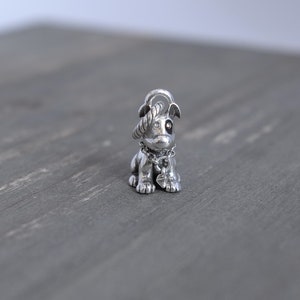 Brighton ARCHIE ABC Dog Charm Silver Plated Chain Collar Crystal Eyes ...