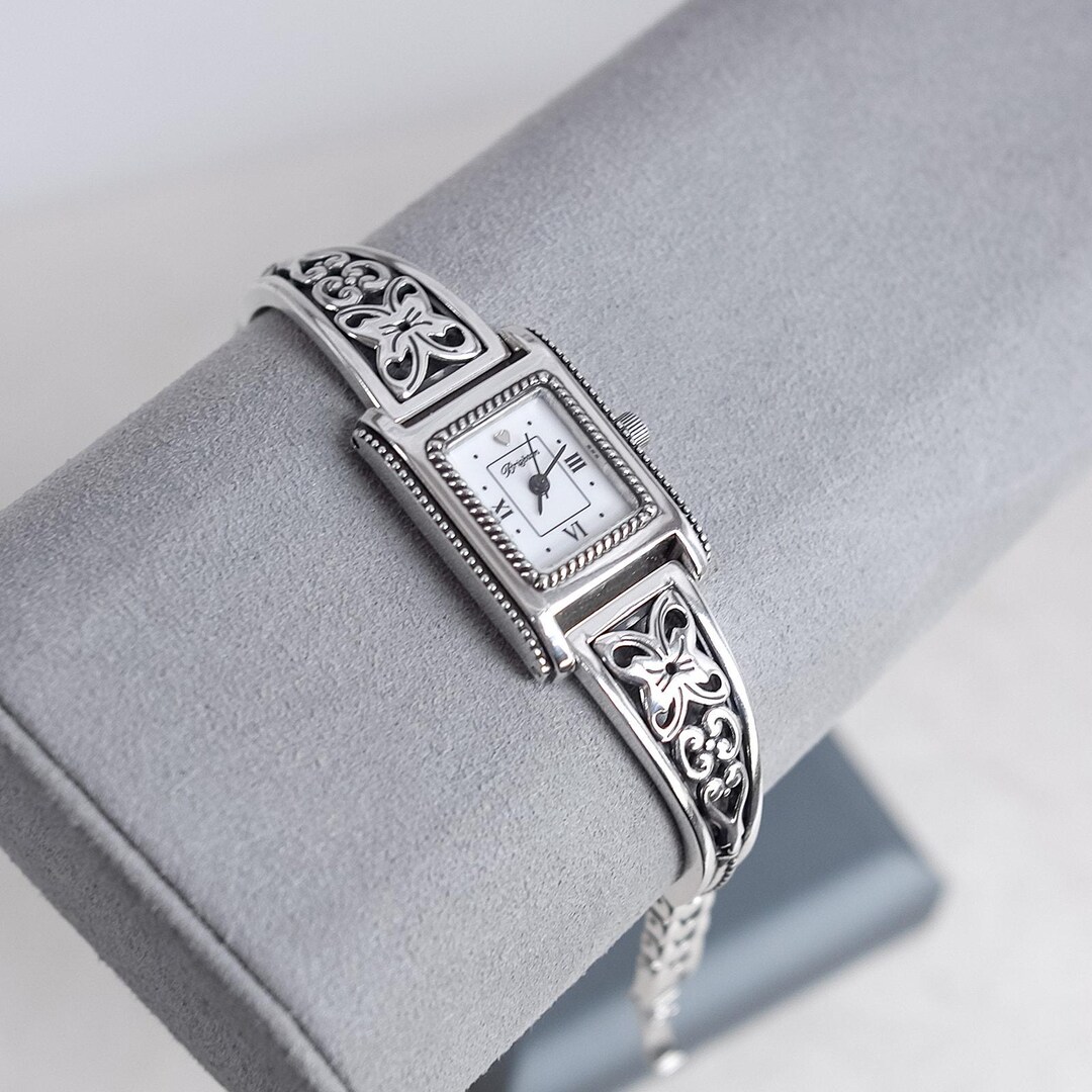 Brighton Hamilton Watch Vintage Silver Floral Retired Women’s Timepiece ...
