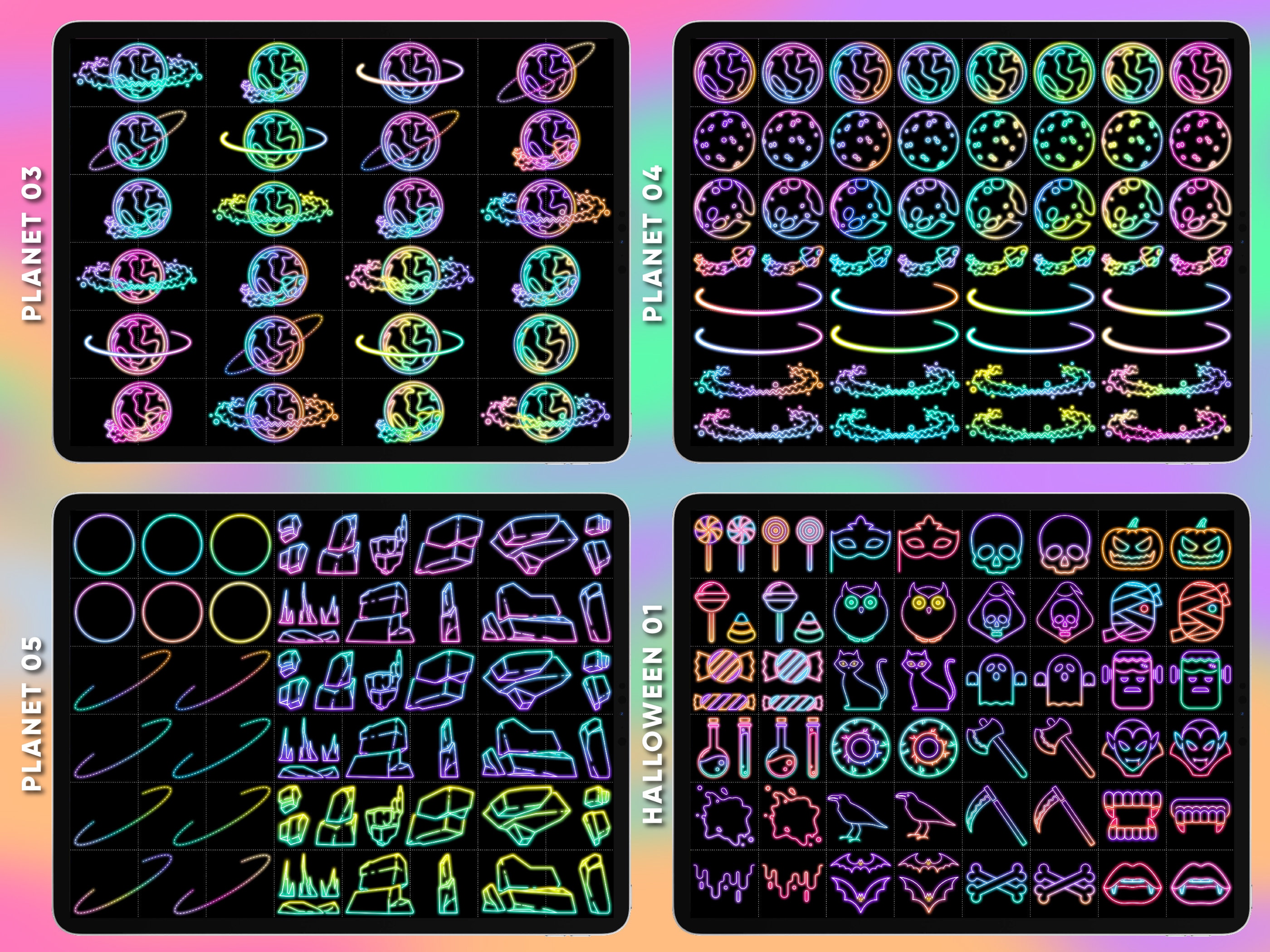 02 ULTIMATE Neon Sign Sticker Bundle, Digital Goodnotes Book, Mega ...