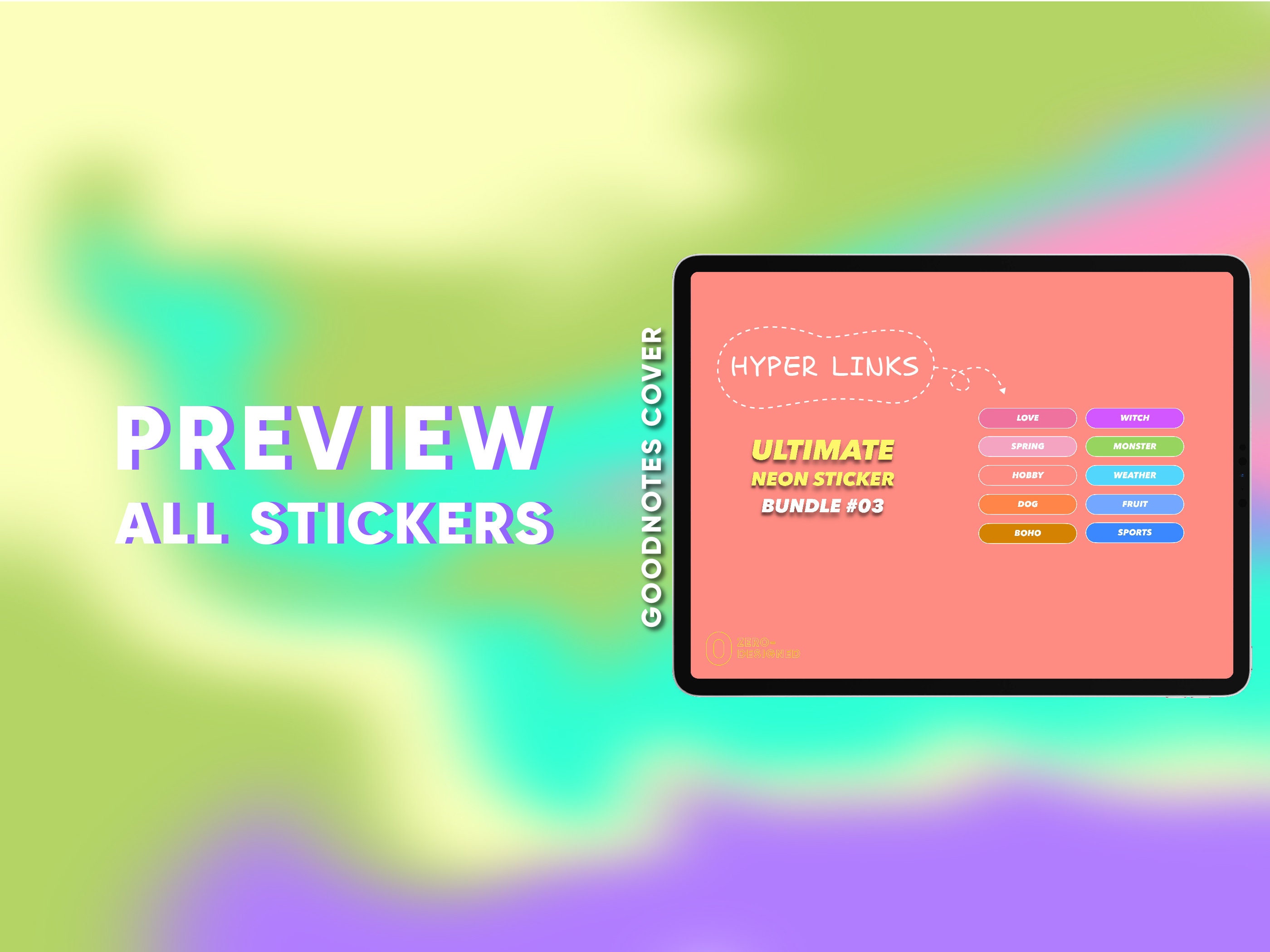 03 ULTIMATE Neon Sign Sticker Bundle, Digital Goodnotes Book, Mega ...