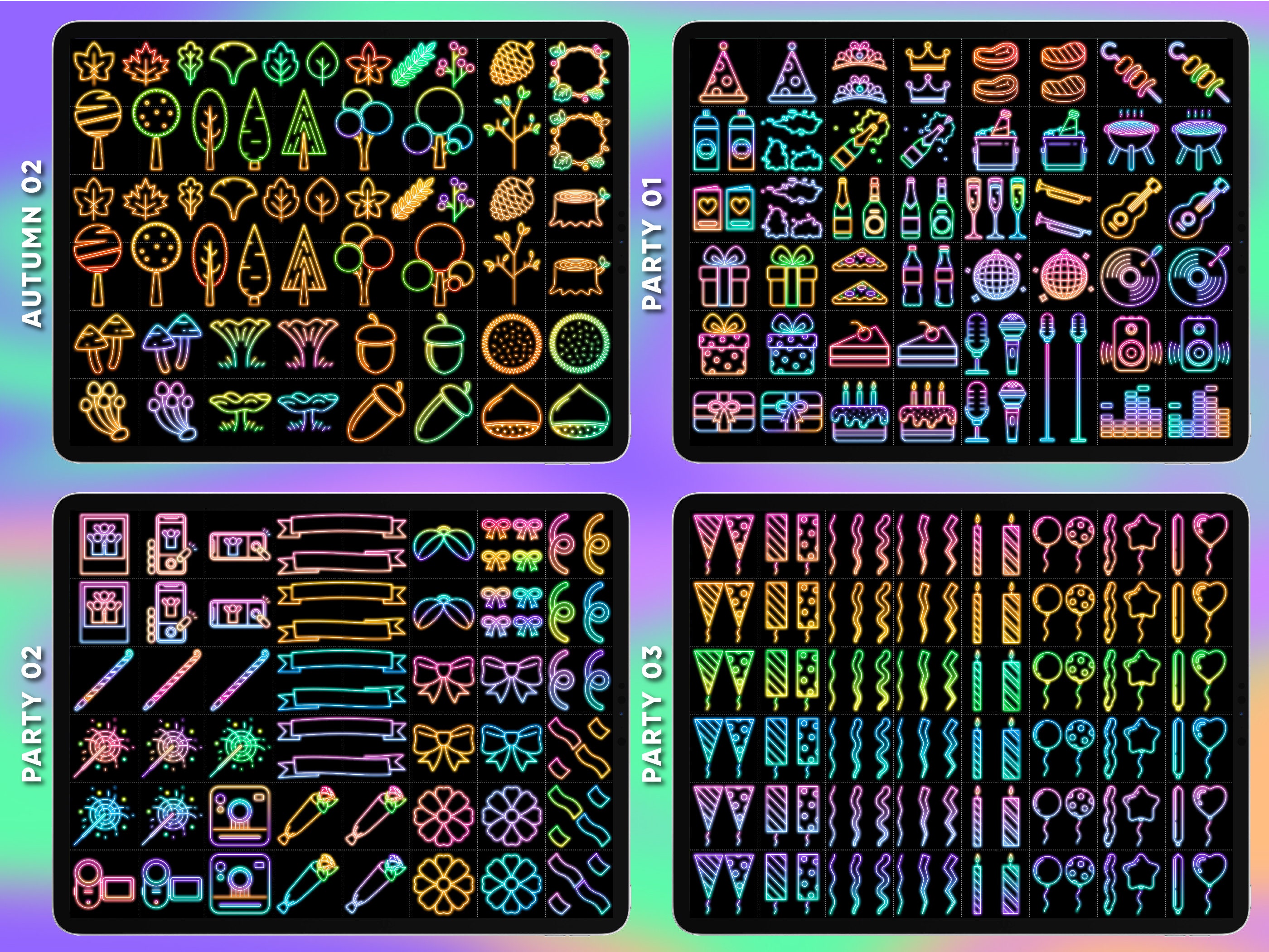 02 ULTIMATE Neon Sign Sticker Bundle, Digital Goodnotes Book, Mega ...