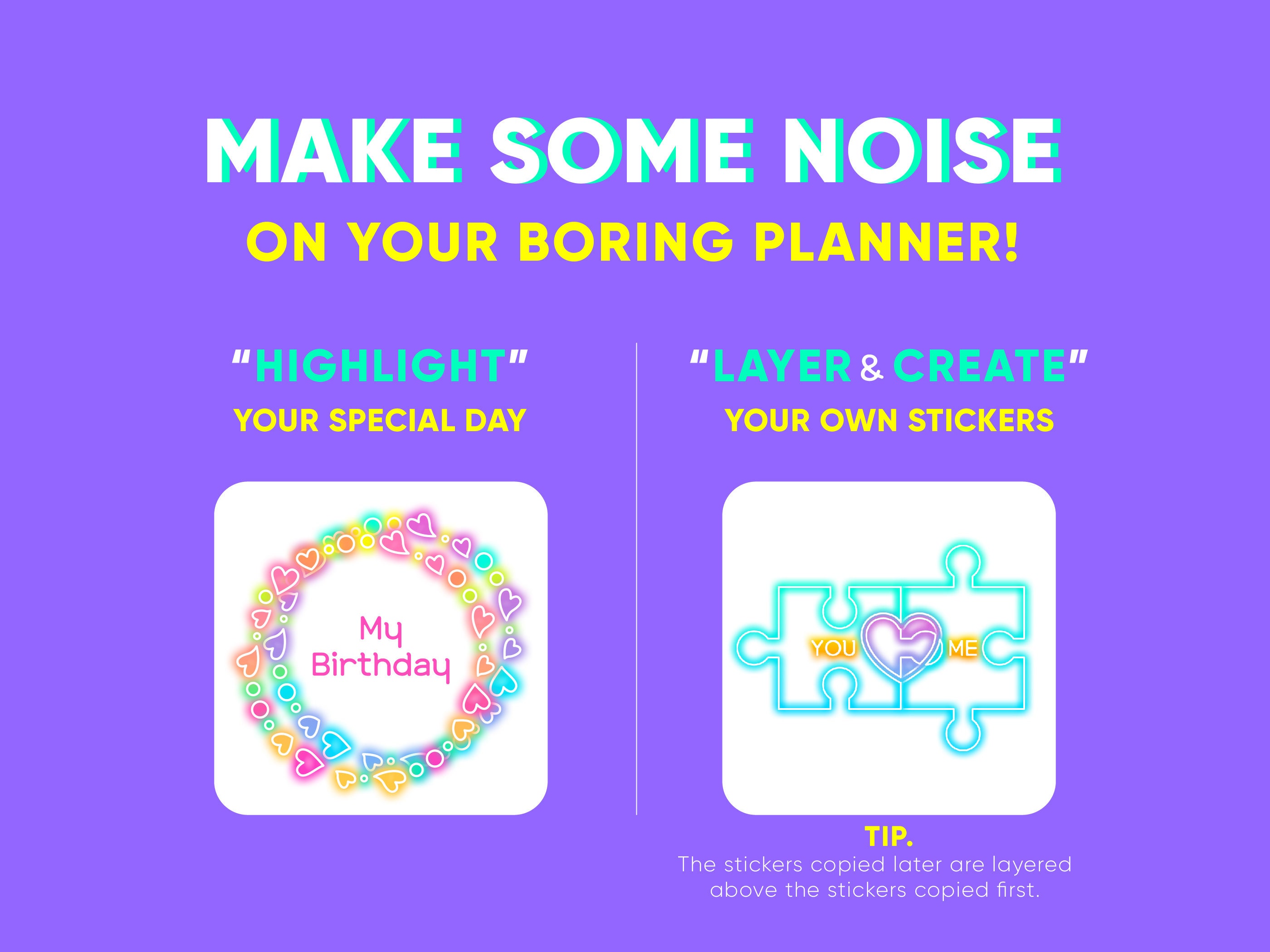 LOVE Neon Sign Sticker, Digital Goodnotes Book, Planner Journal Kit ...