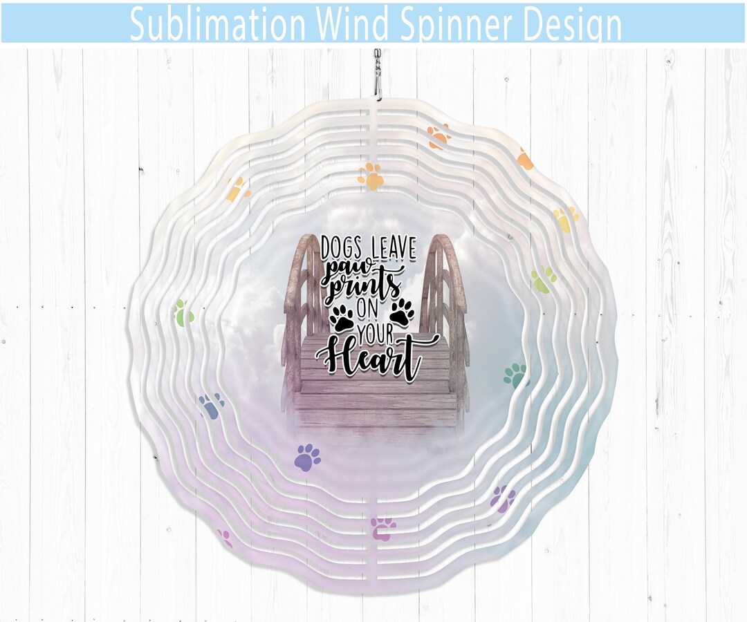 Dog Paw Prints Wind Spinner Design: Pet Memorial Garden Decor (PNG ...