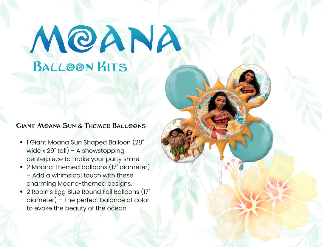 Moana Balloons and Garland Kits - Theme Birthday, Parties - Etsy
