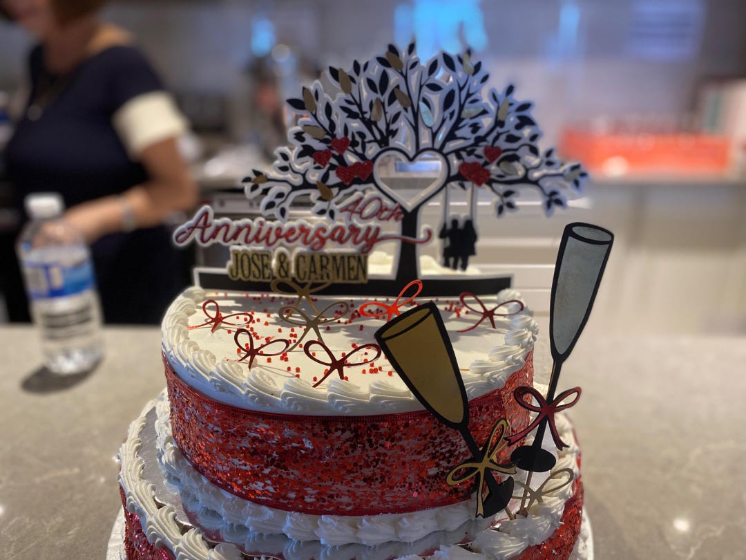 Elegant Family Tree Anniversary Cake Topper - Etsy