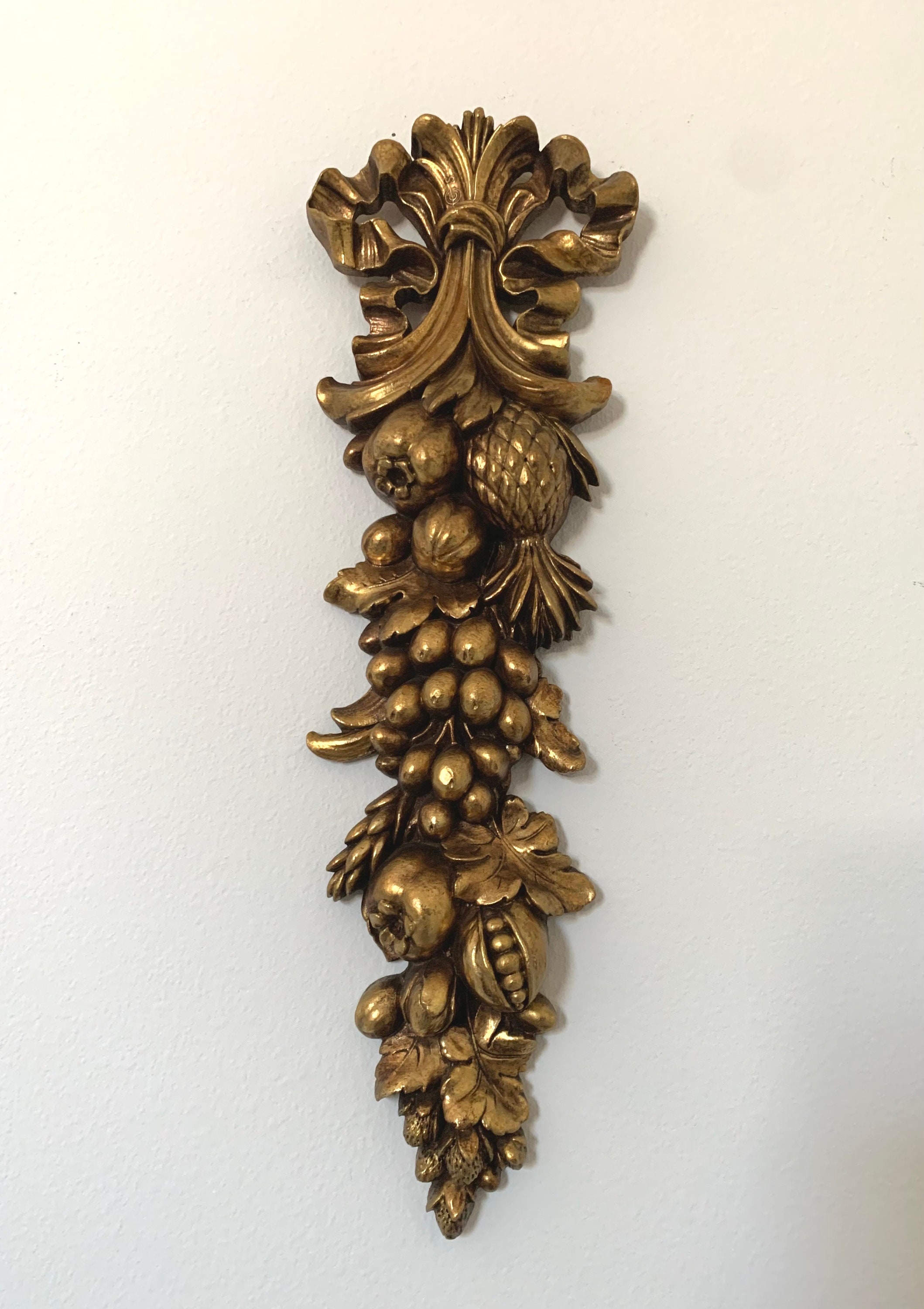Vintage Gilded Syroco Wood Wall Mount Hanging Decor - Etsy