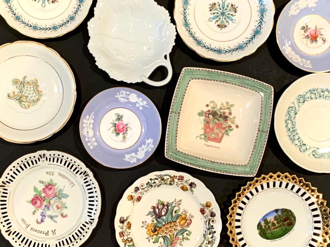 Vintage 6 Inches Small Porcelain Plates, Decorative Small Dishes ...