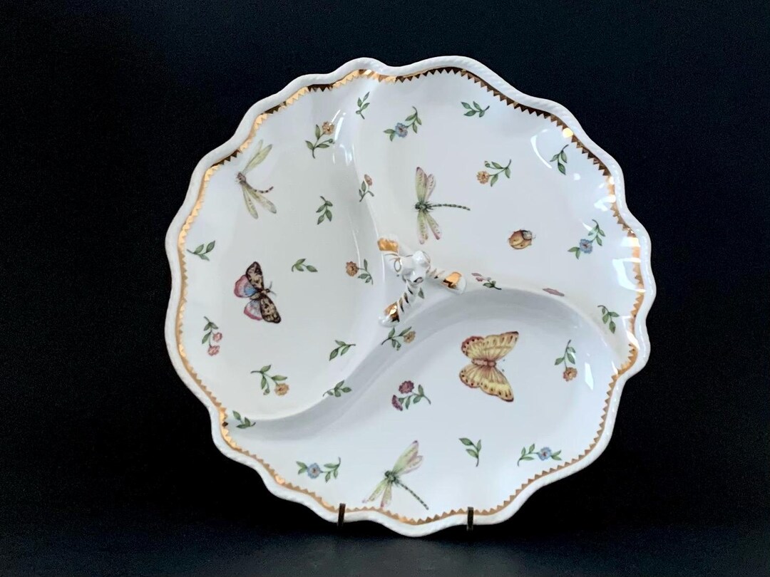Vintage I.godinger Co Primavera 3 Divided Sections Porcelain Serving ...