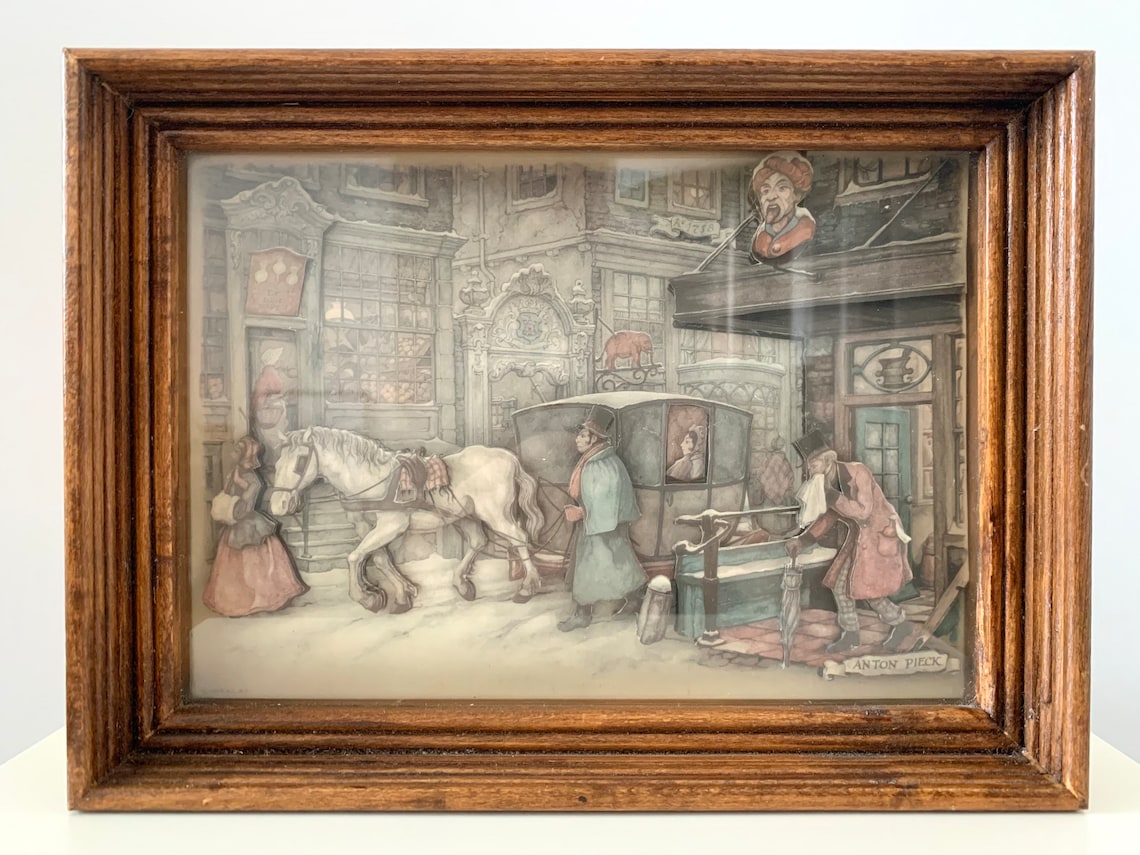 Vintage Anton Pieck 3D Diorama Shadow Box Wood Framed Art - Etsy