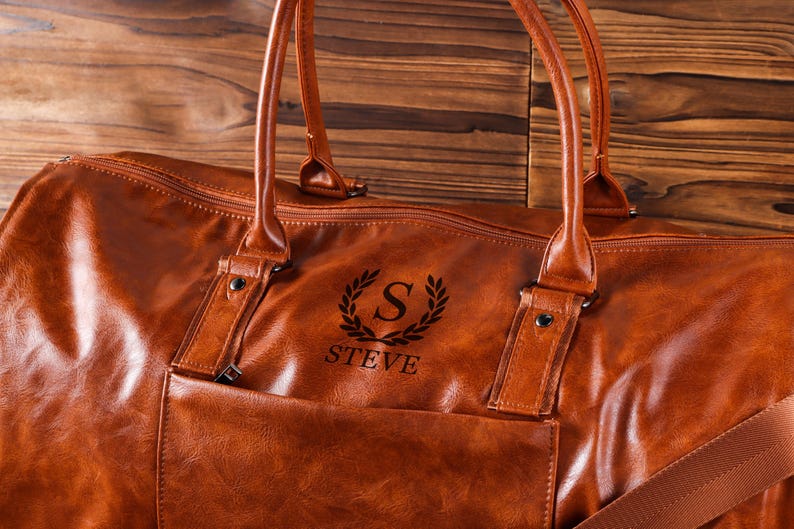 Personalized Leather Garment Bag, Carry-on Garment Protection Bag, Men ...