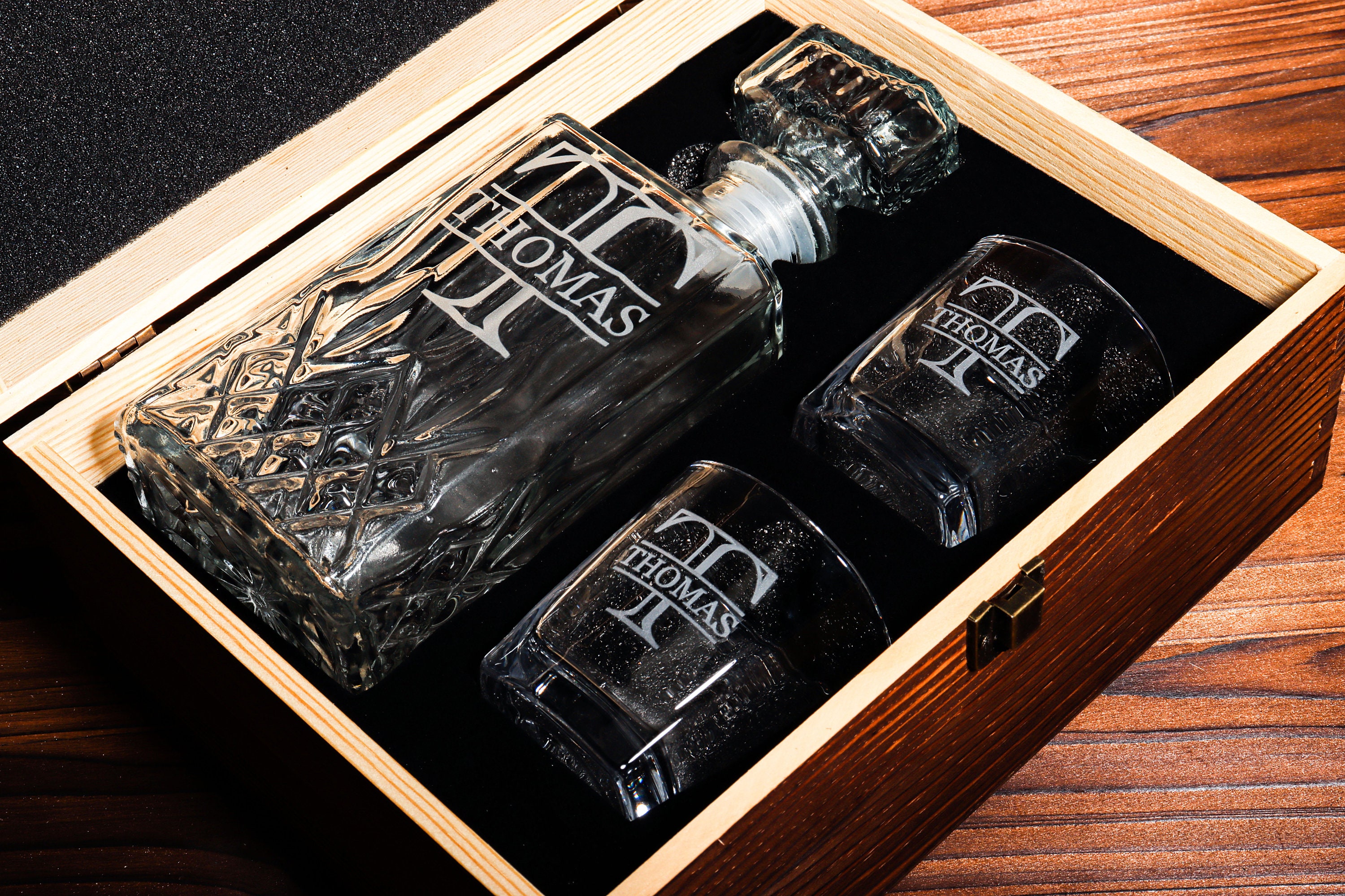 Personalized Whiskey Decanter Set With Box, Whiskey Gift for Men ...