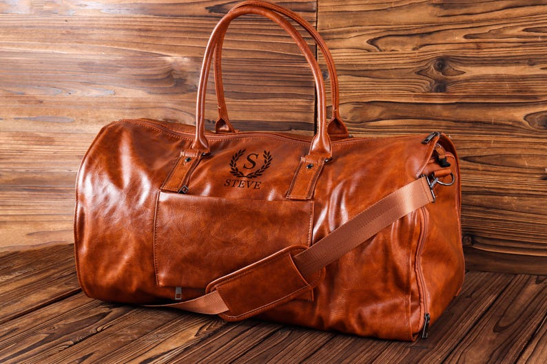 Personalized Leather Garment Bag, Carry-on Garment Protection Bag, Men ...
