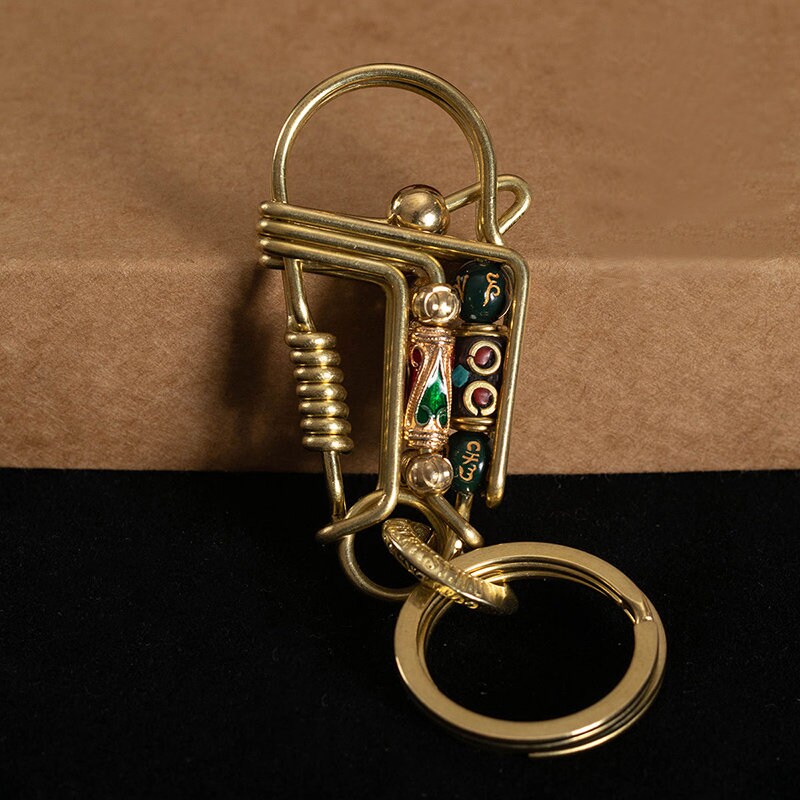 Key Chain Chinese Styles Handmade Brass Key Chain Retro - Etsy