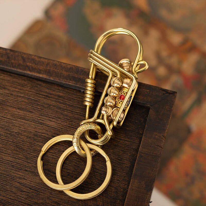 Key Chain Chinese Styles Handmade Brass Key Chain Retro - Etsy