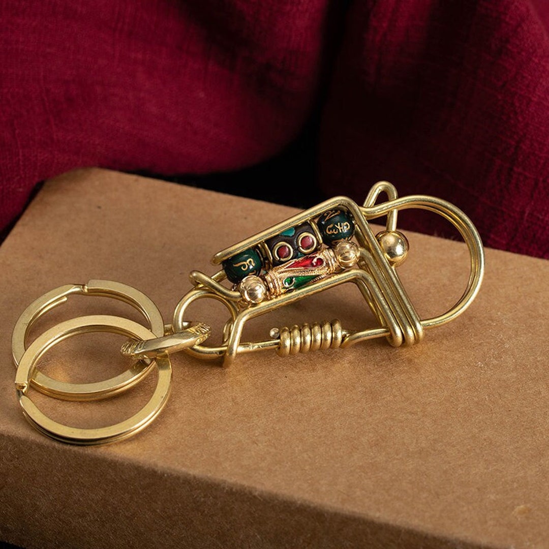 Key Chain, Chinese Styles, Handmade Brass Key Chain, Retro Nepalese ...