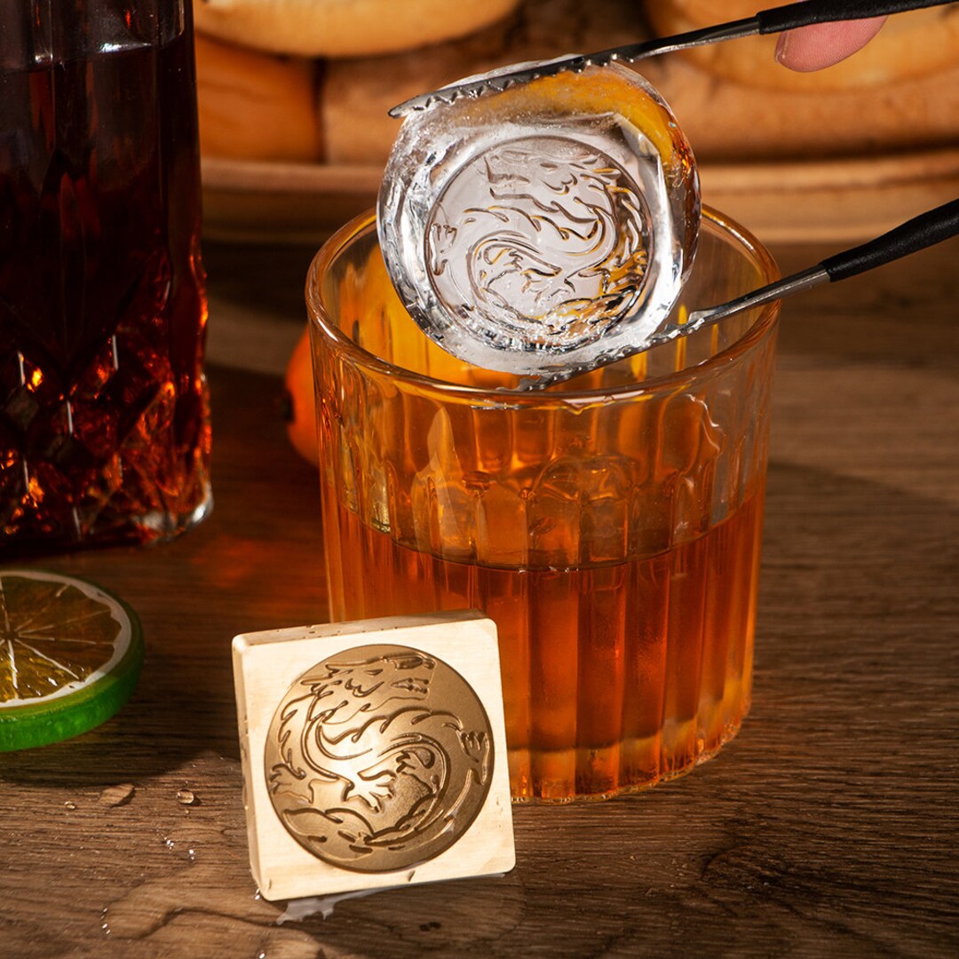 Custom Ice Ball Stamp, Cocktail Whiskey Ice Mold, Custom Ice Cube Stamp ...
