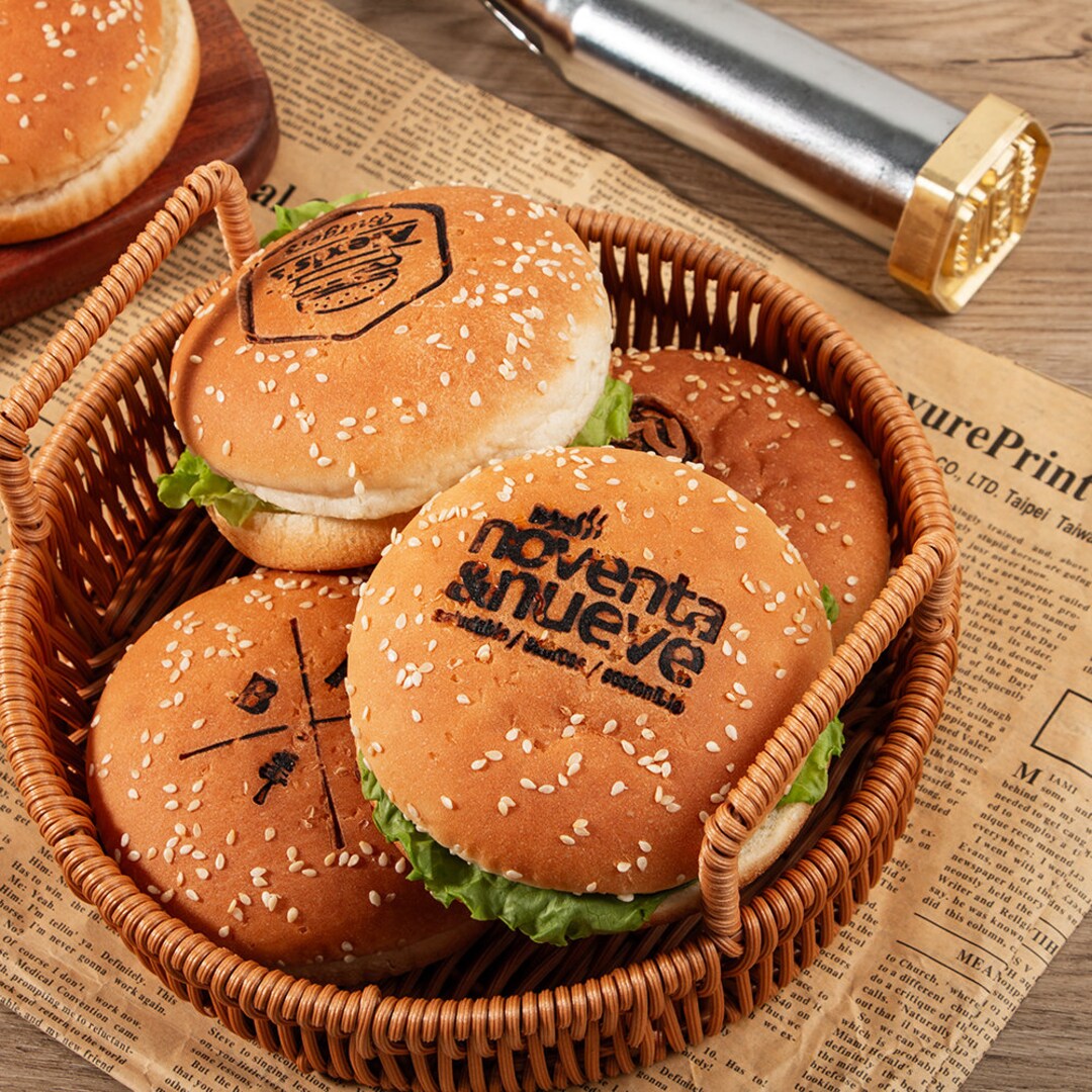 Hamburger Bun Iron, Custom Woodworking, BBQ Stamp, Burger Brander ...