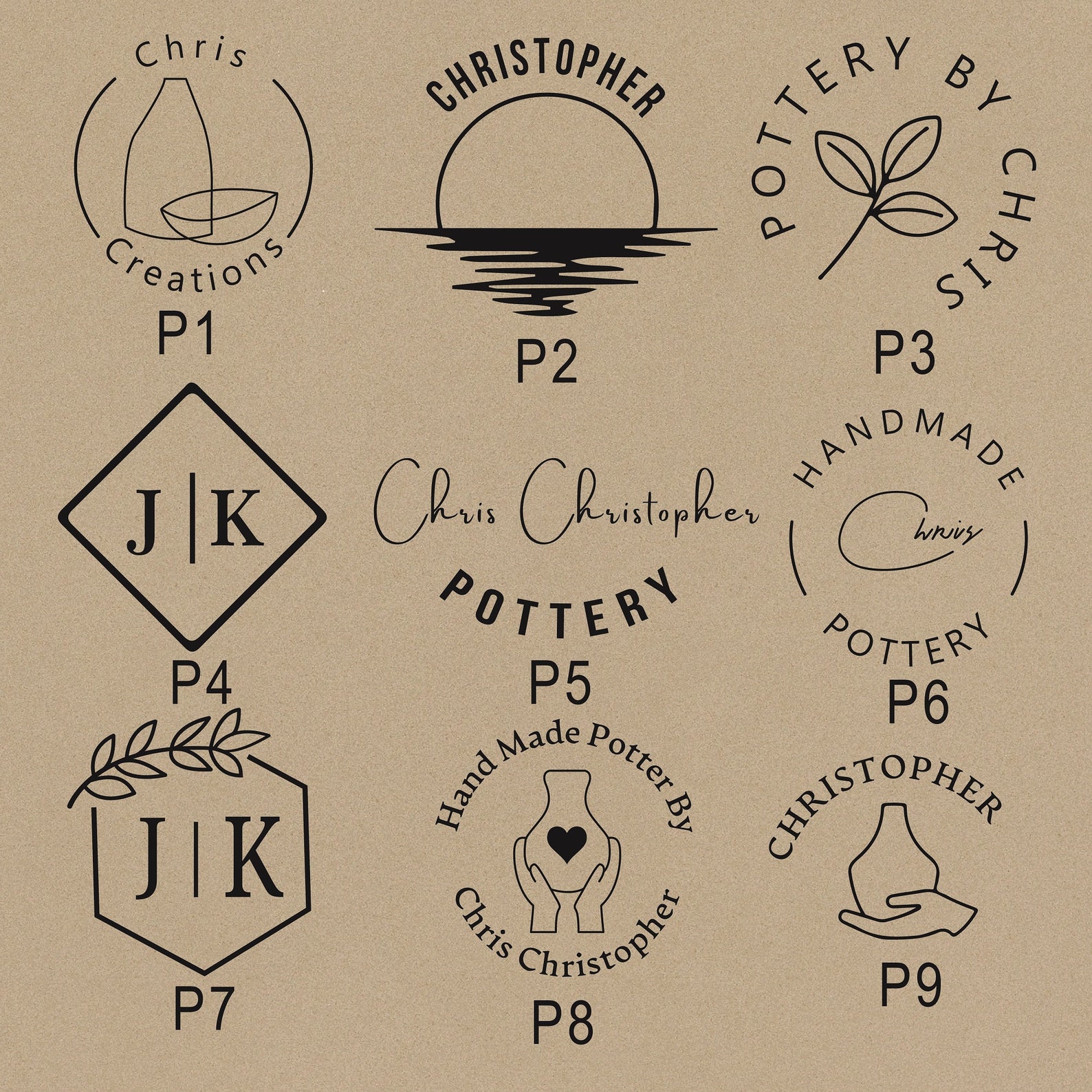 Ceramic Signature Stamp Logo12mm Thick Brass Pottery - Etsy Australia