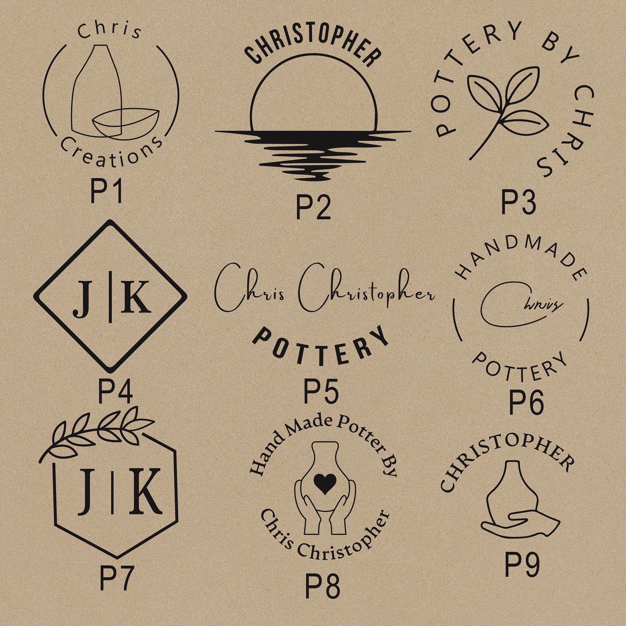 Ceramic Signature Stamp Logo12mm Thick Brass Pottery - Etsy Australia