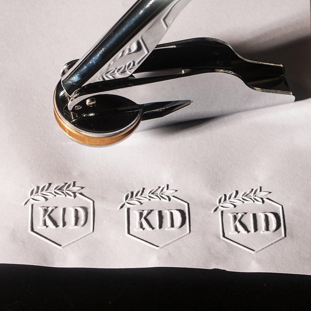 Personalized Embossing Stamp, Logo or Emblem Embosser, Wedding Logo ...
