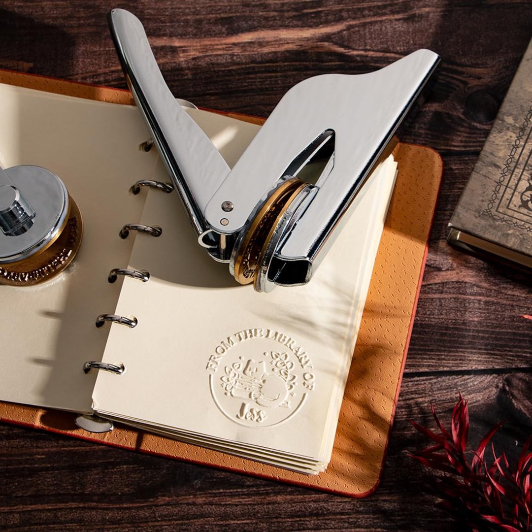 Custom Book Embosser, Personalized Book Stamp, Library Embosser Stamp ...