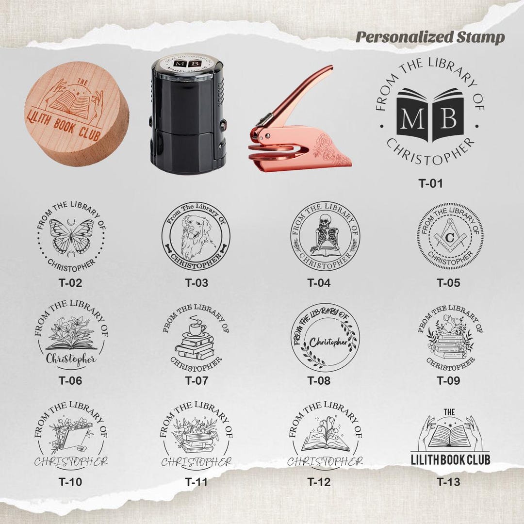 Personalized Business Card Stamp, Library Stamp, Customized Hand Stamps ...