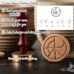 Initial and Date Clay Designs, Custom Pottery Stamp of Initials, Custom ...