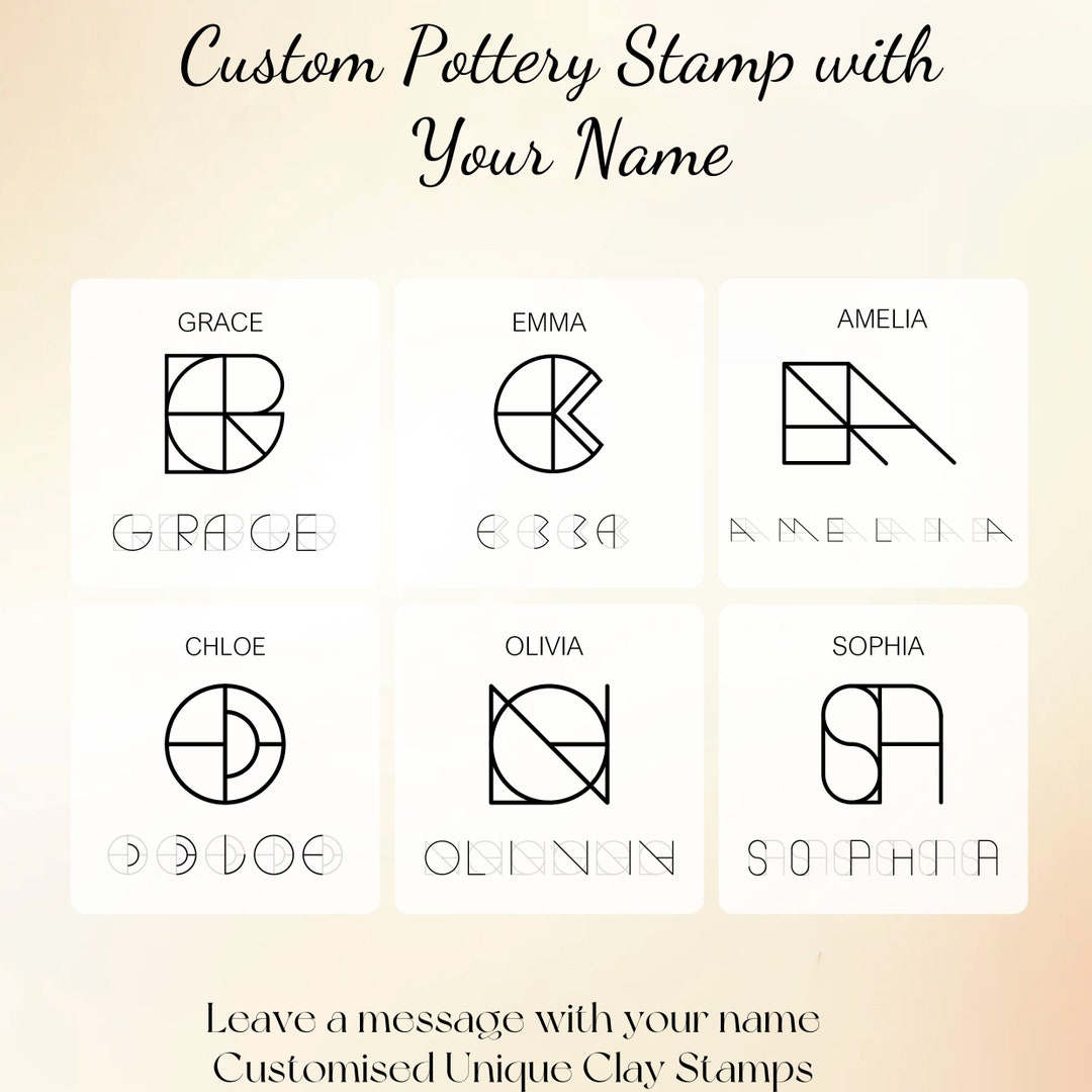 Custom Pottery Stamp of Your Name, Custom Clay Stamp, Pottery Logo ...