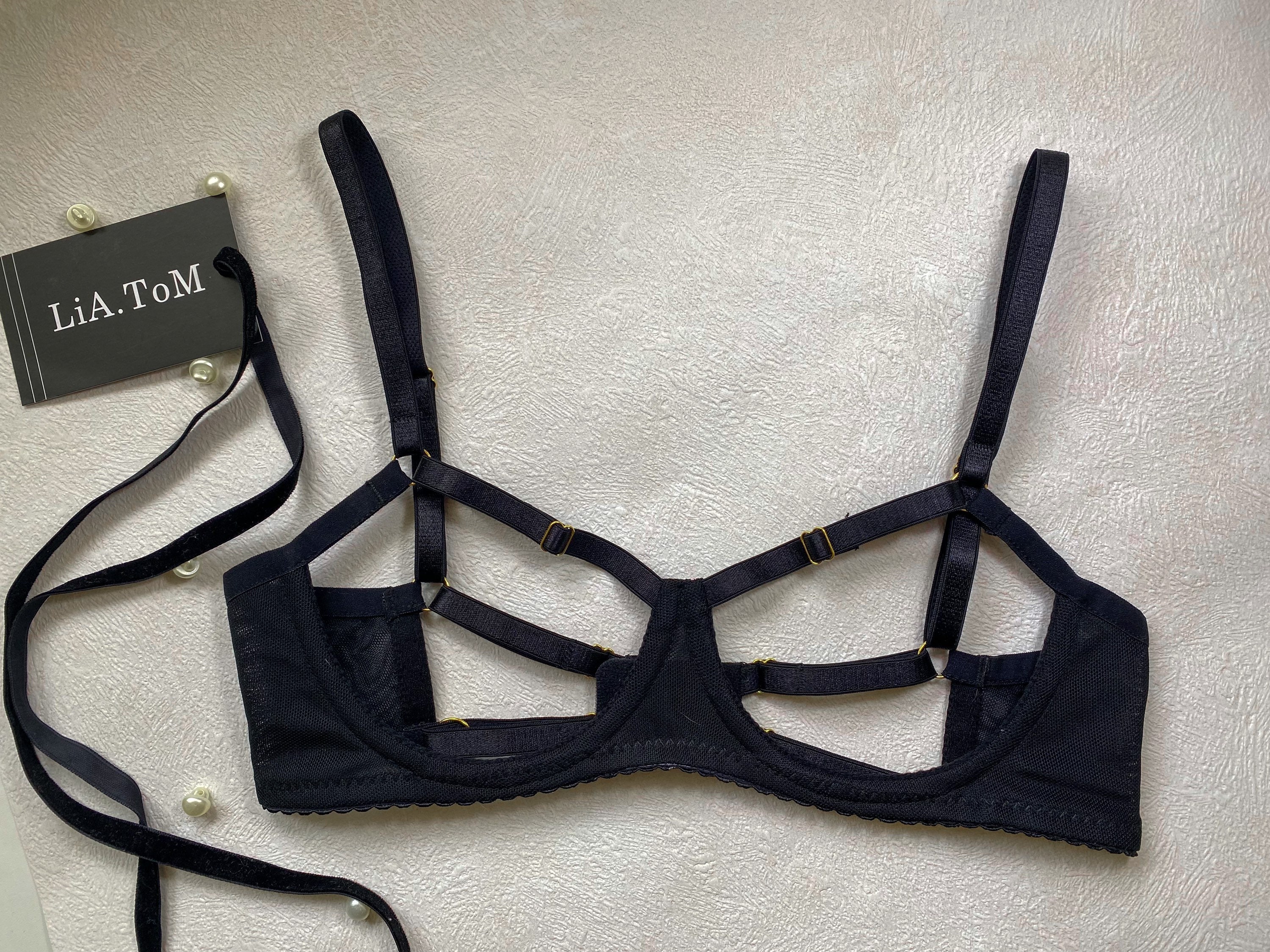 KIRA Mesh Open Cup Bra - Etsy UK