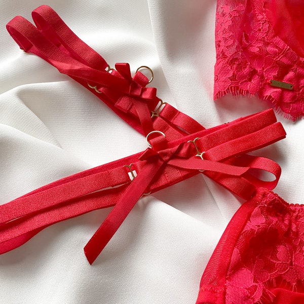 Red Garter - Etsy
