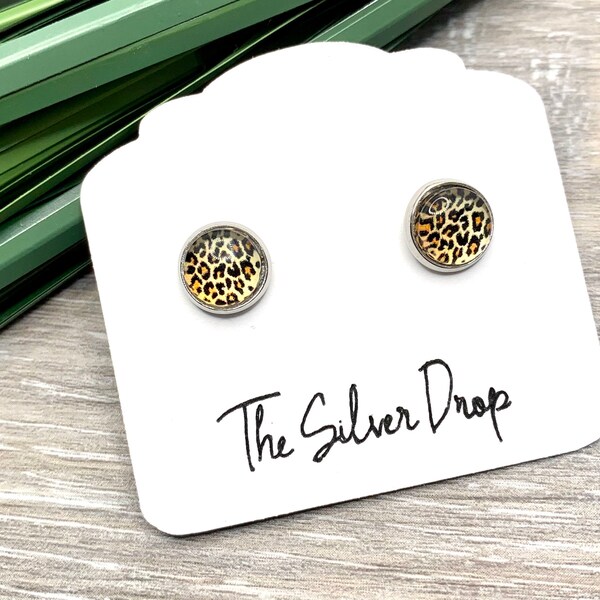 Leopard Stud Earrings - Etsy