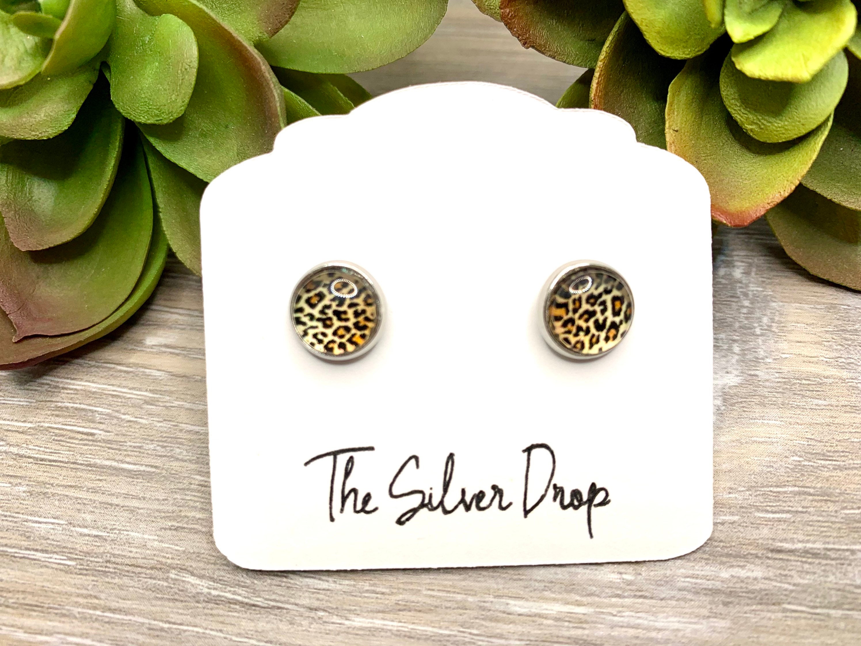 Leopard Stud Earrings Cheetah Stud Earrings 8mm Studs | Etsy
