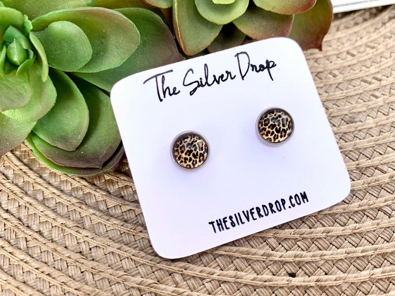 Leopard Stud Earrings Cheetah Stud Earrings 8mm Studs - Etsy
