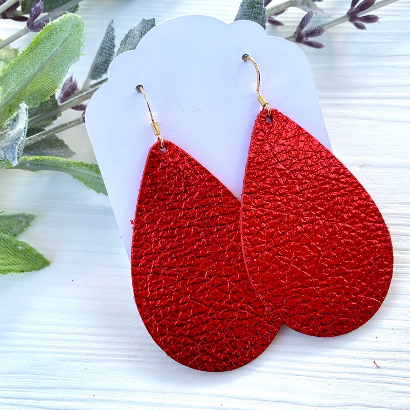 Big Red Earrings - Etsy