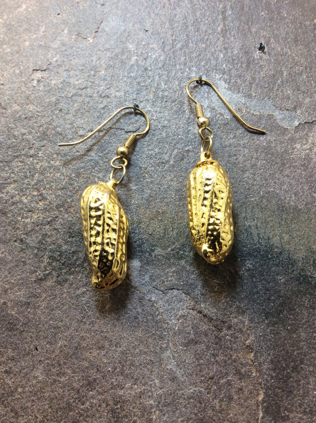 Real Peanuts Earrings 24 ct Gold Plated - Etsy.de