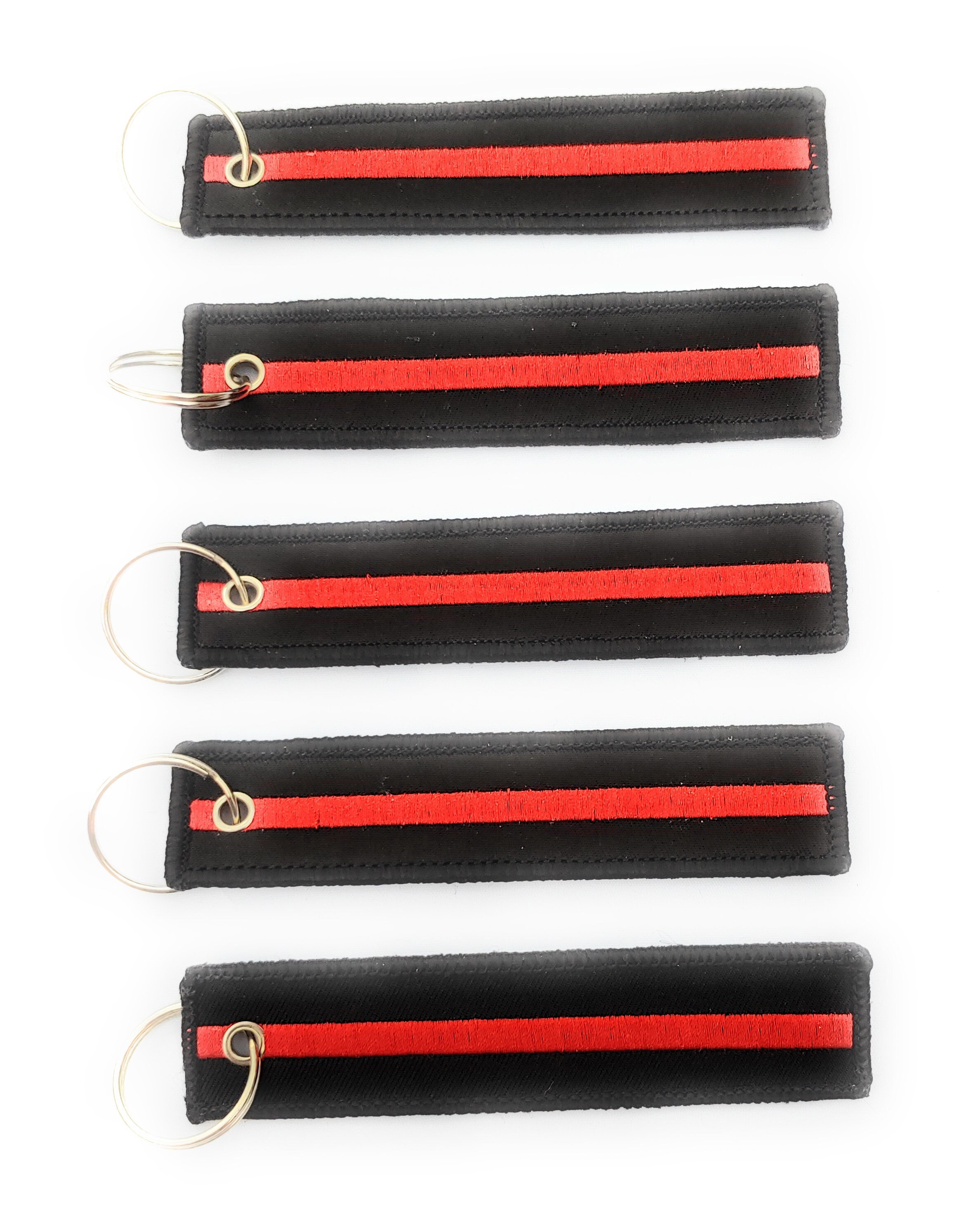 Thin Red Line Keychain Tag With Key Ring, Motorcycle, Cars, Scooters ...