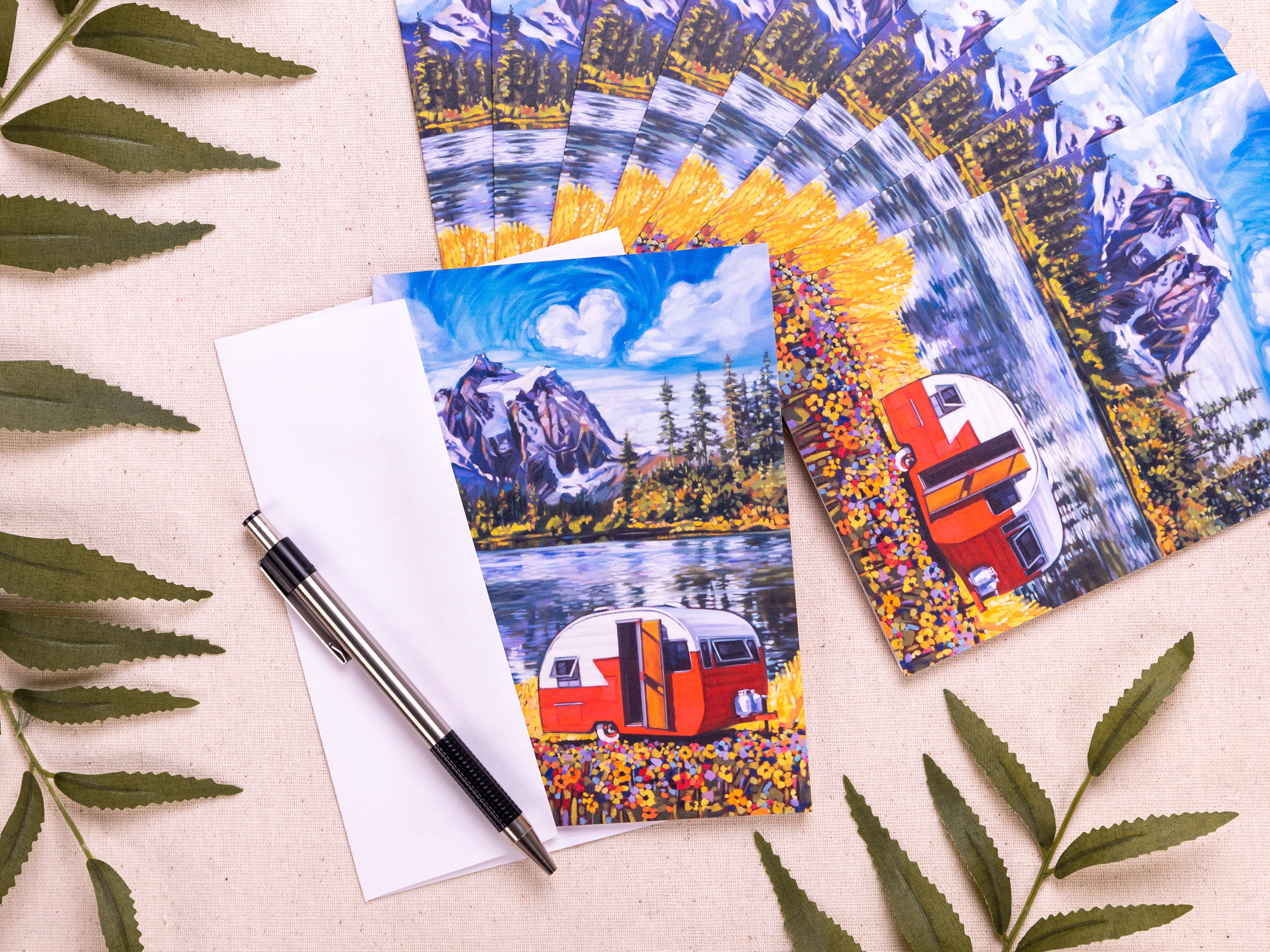 Camping Notecard | Vintage Trailer | Blank Fine Art Note Cards | Set of ...