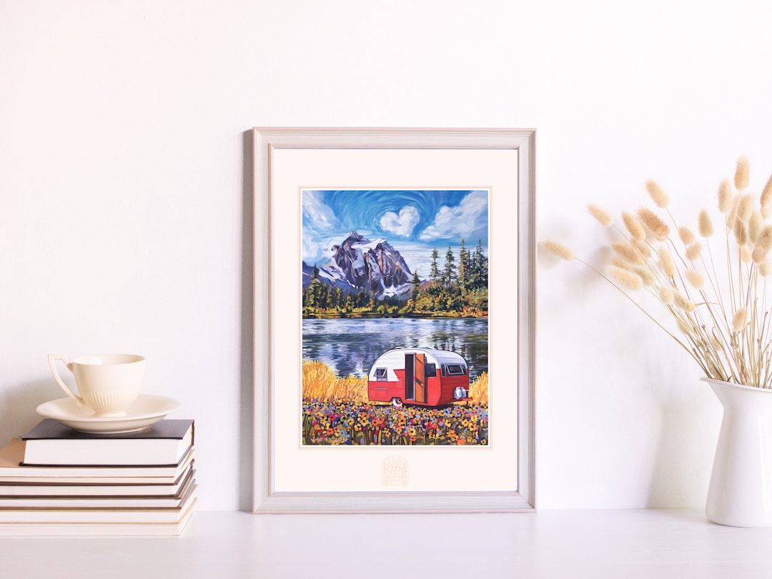 Fine Art Print | 22" X 28" Rolled Print | Mountain West Camping Scene ...
