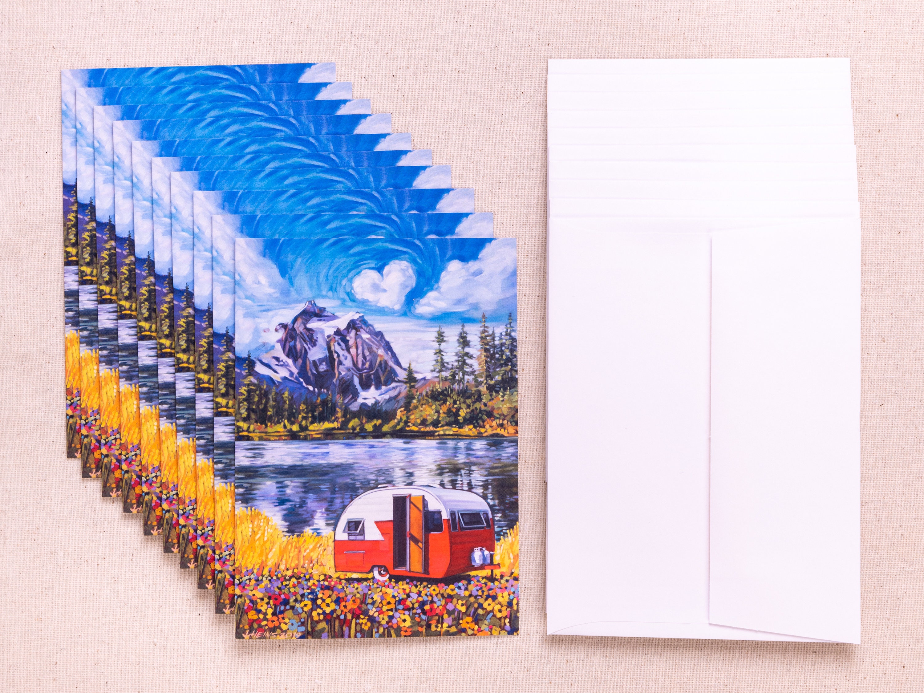 Camping Notecard | Vintage Trailer | Blank Fine Art Note Cards | Set of ...