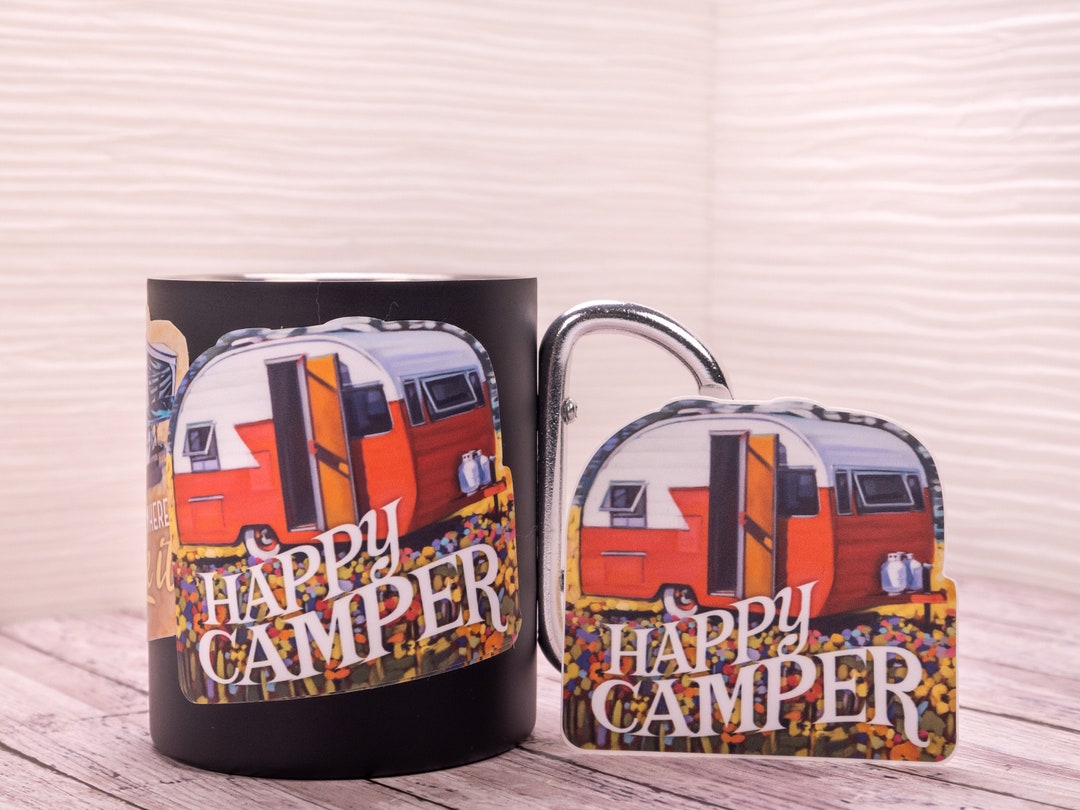 Happy Camper Sticker | Vintage Camper | Camping Sticker | Die Cut Vinyl ...